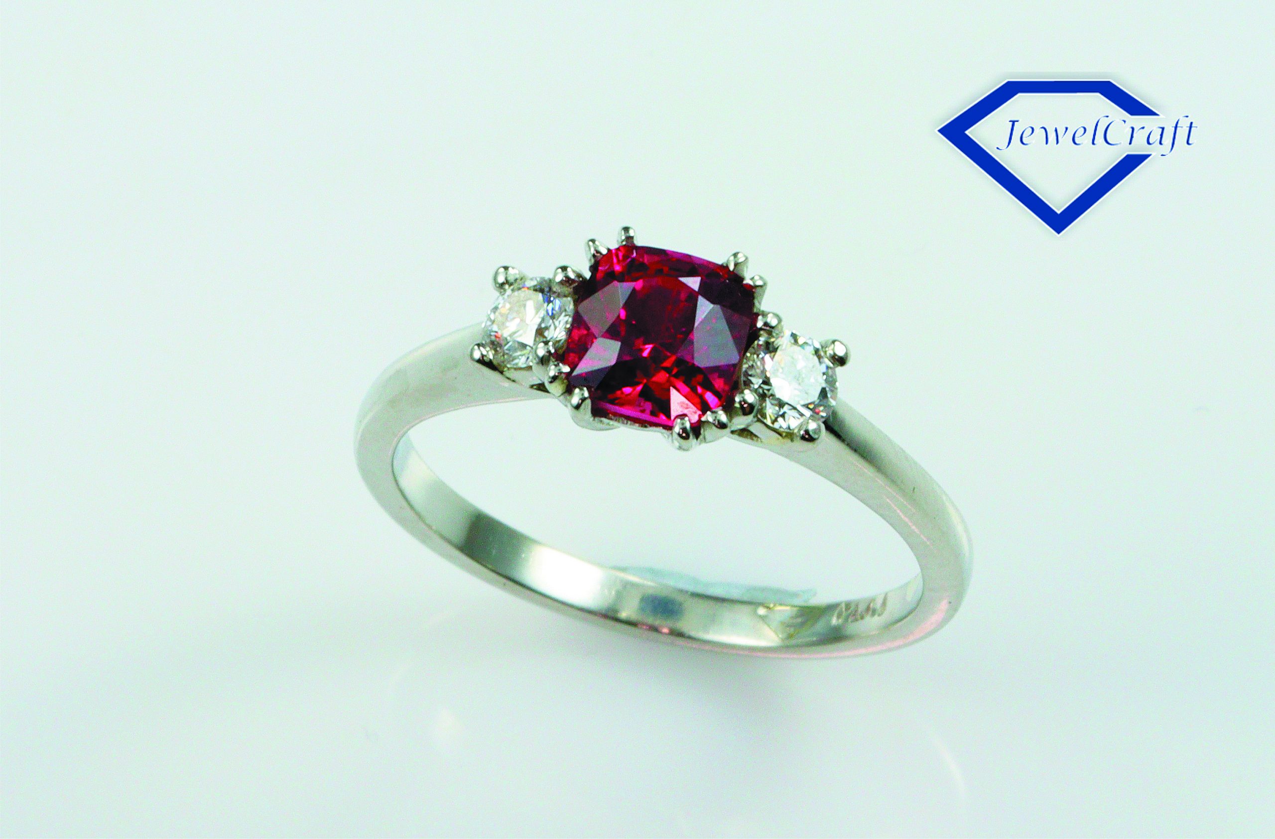 Platinum Red Spinel and Diamond Ring – Jewelcraft Website
