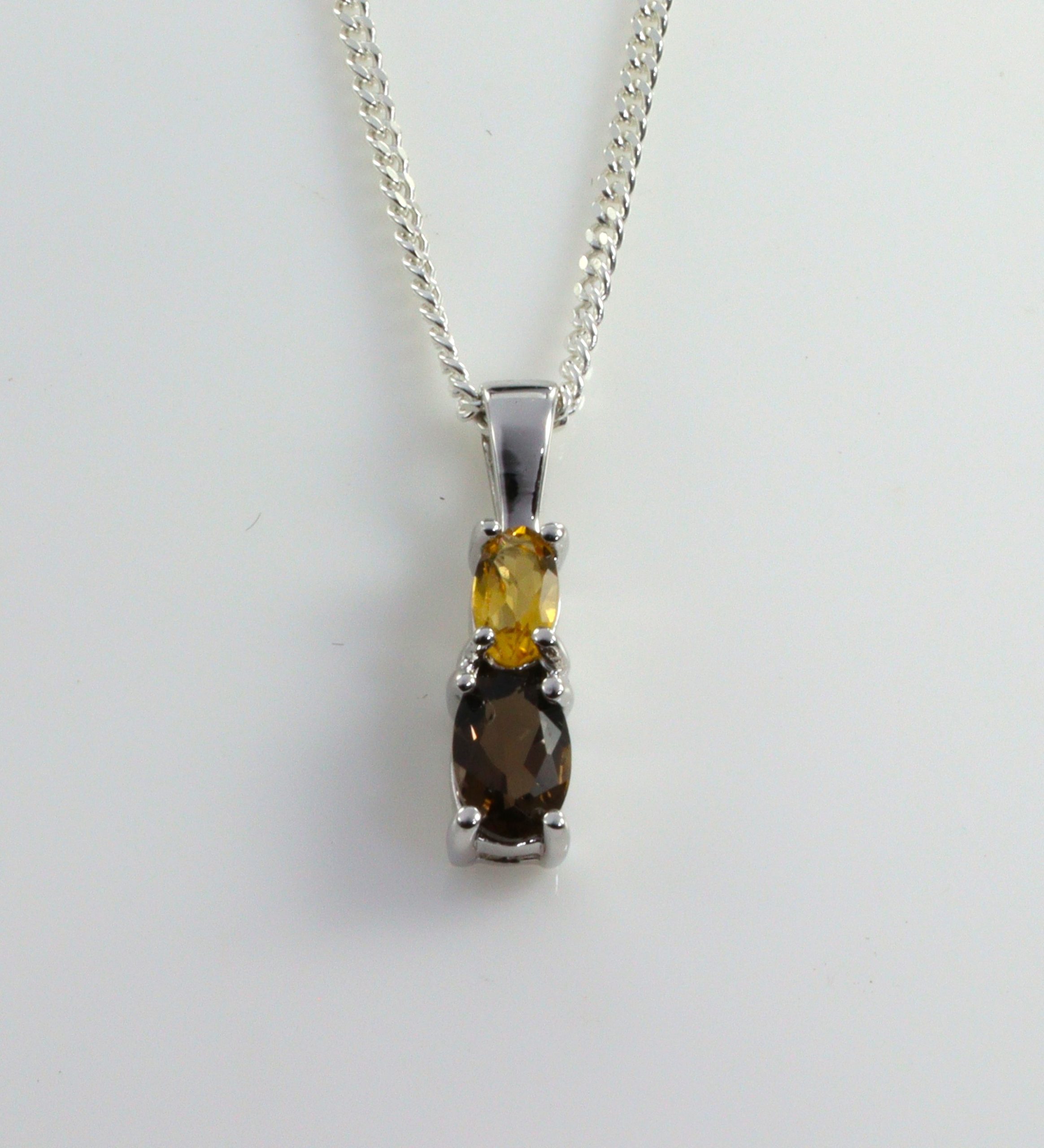 Stg/silver Smokey Quartz & Citrine Pendant – Jewelcraft Website